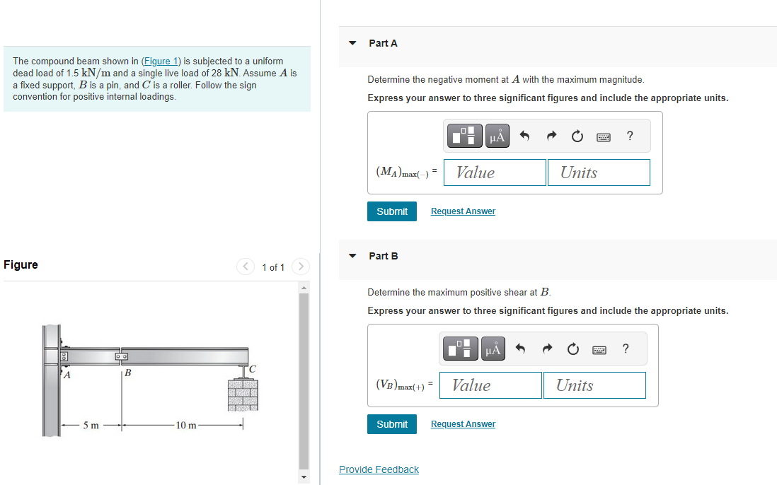 Solved The compound beam shown in (Figure 1) is subjected to | Chegg.com