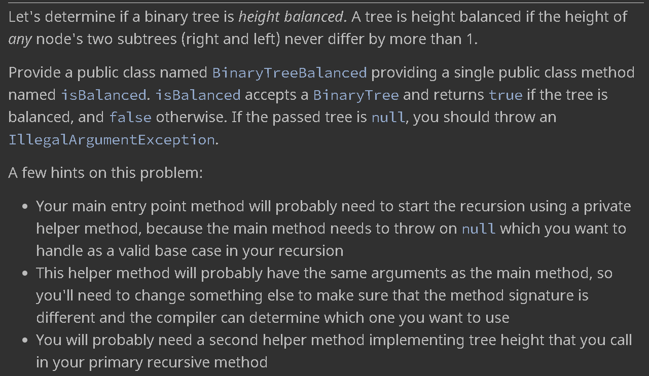 Let's determine if a binary tree is height balanced. | Chegg.com