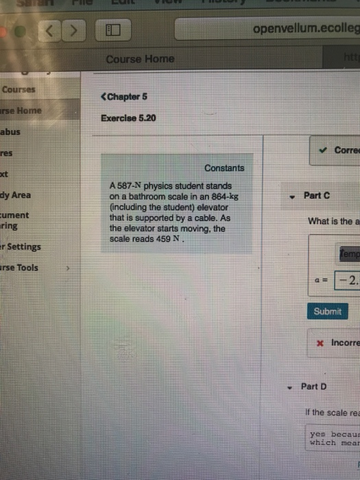 Solved openvellum.ecolleg Course Home Courses | Chegg.com