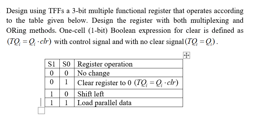 Design using TFFs a 3-bit multiple functional | Chegg.com