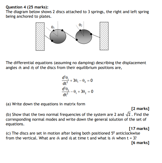 Solved Question 4 (25 marks): The diagram below shows 2 | Chegg.com