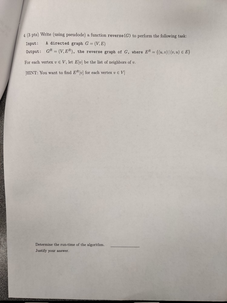 Solved 4 3 Pts Write Using Pseudode A Function