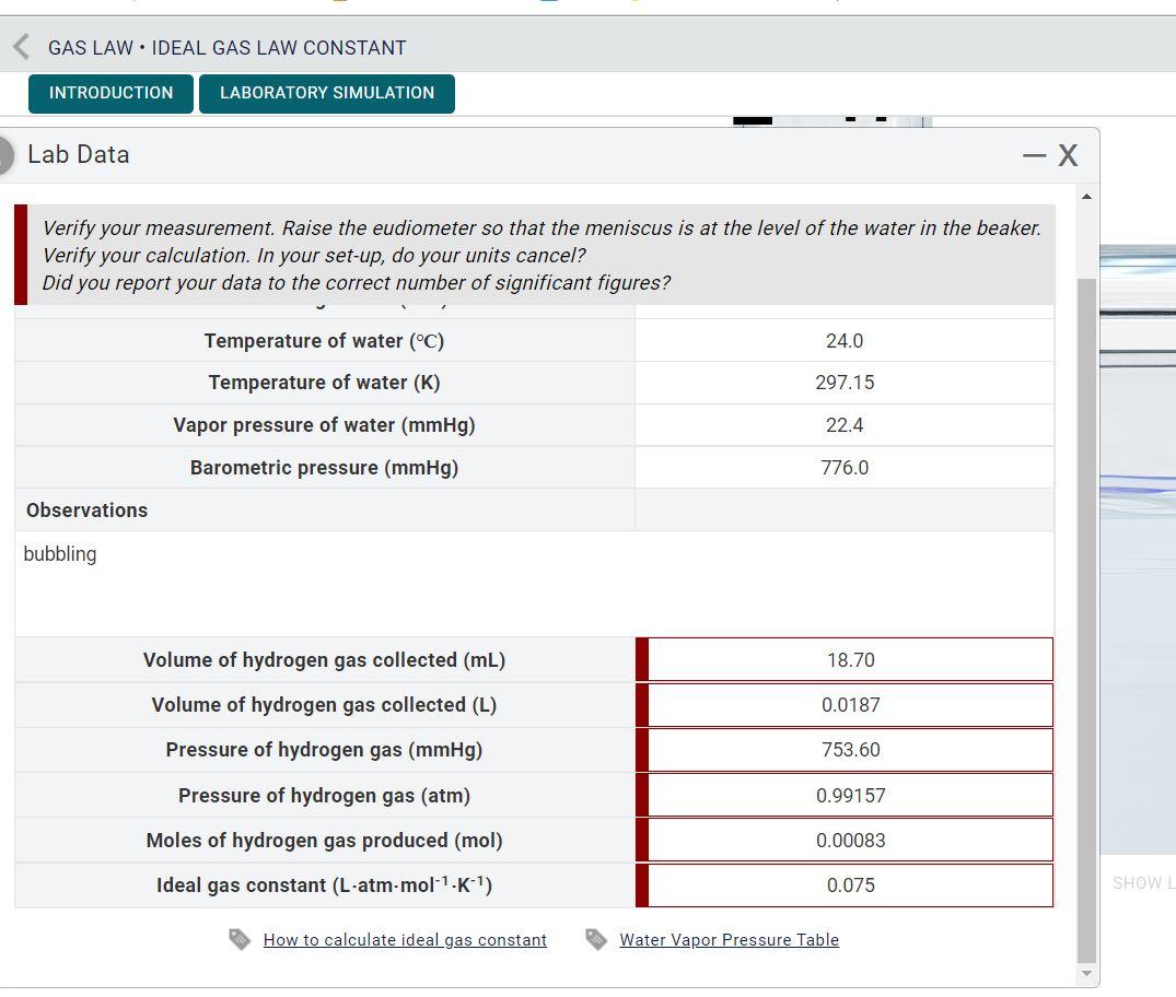 GAS LAW IDEAL GAS LAW CONSTANT INTRODUCTION | Chegg.com