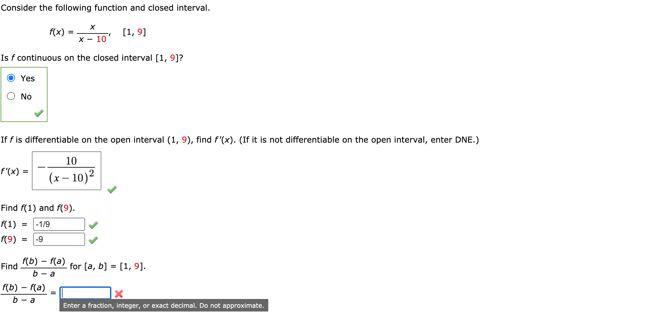 Solved Consider the following function and closed interval. | Chegg.com