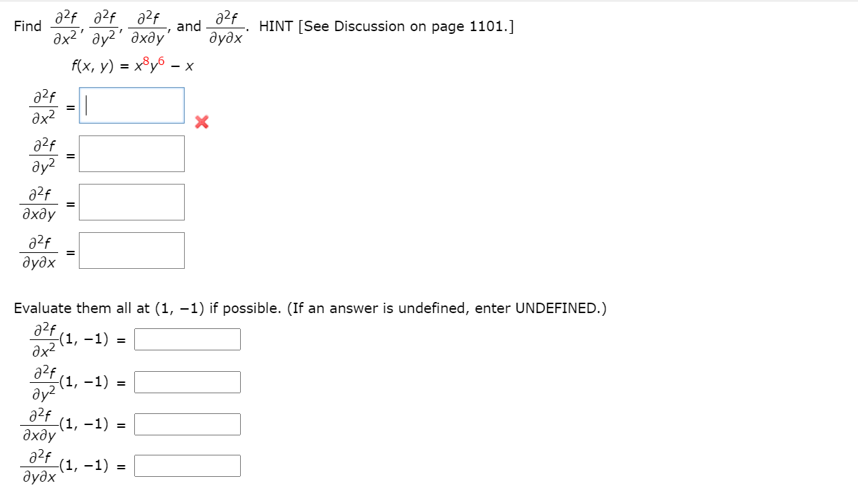 Solved HINT [See Discussion on page 1101.] Ә2f a2f Ә2f 22f | Chegg.com