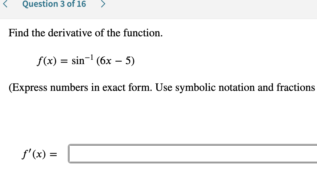 Solved Find the derivative of g(x)=cos-1(7x).(Express | Chegg.com