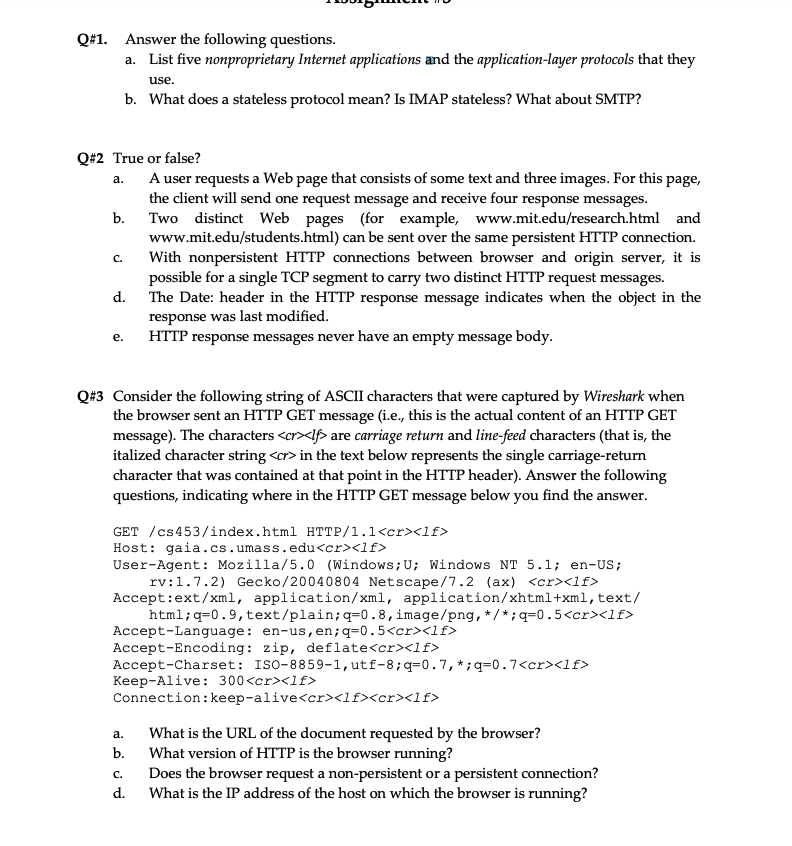 Q #1. Answer the following questions. a. List five | Chegg.com