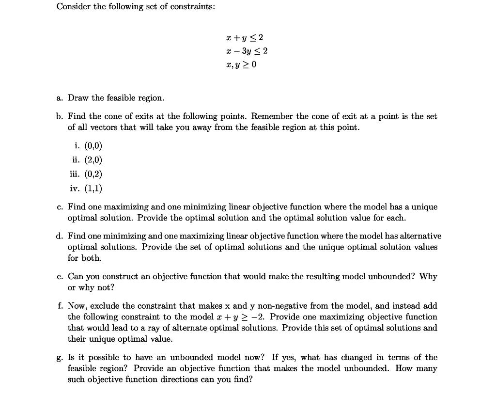 Solved Consider the following set of constraints: | Chegg.com
