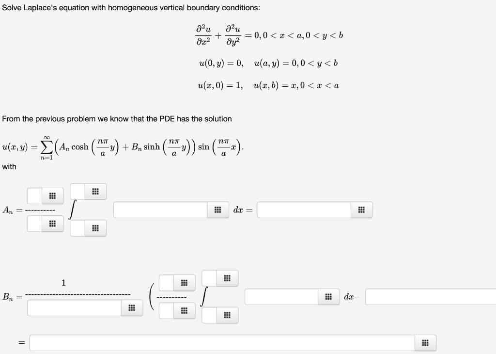 Solved Solve Laplace's equation with homogeneous vertical | Chegg.com
