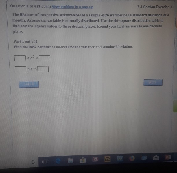 Solved 7.4 Section Exercise 4 Question 1 of 4 (1 point) View | Chegg.com