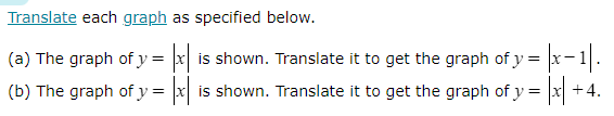 Solved Translate each graph as specified below. The graph of | Chegg.com | Chegg.com