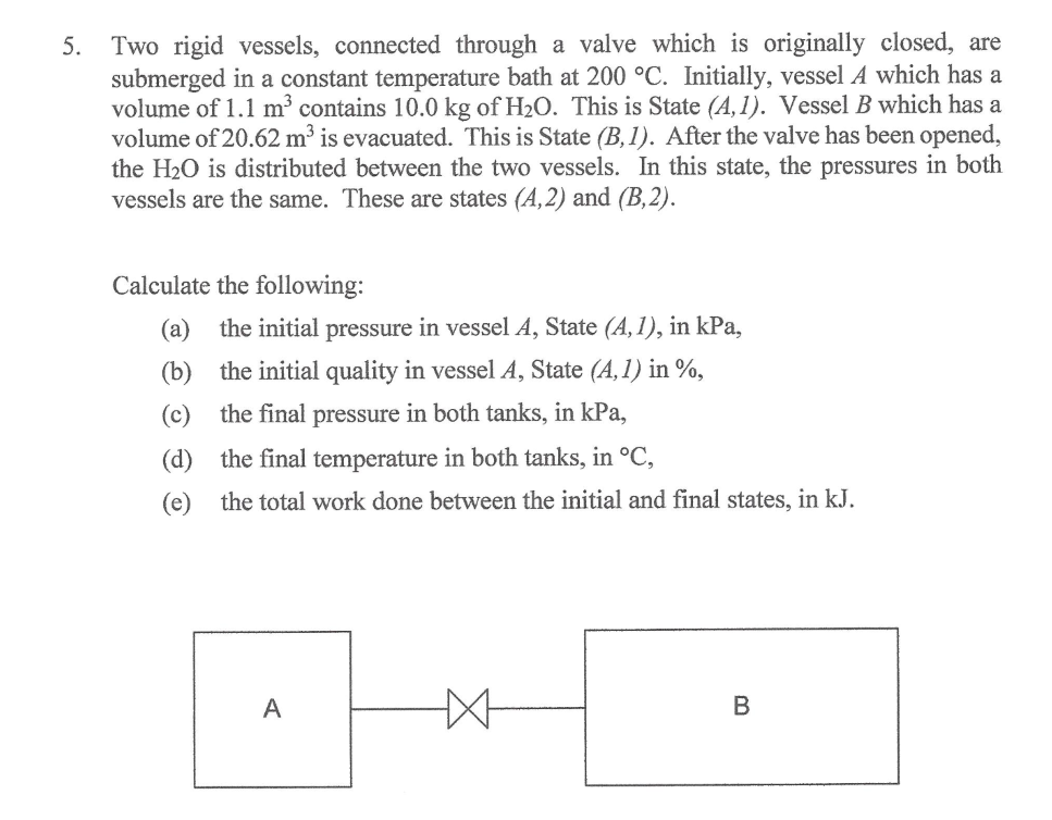 Solved 5. Two rigid vessels, connected through a valve which | Chegg.com