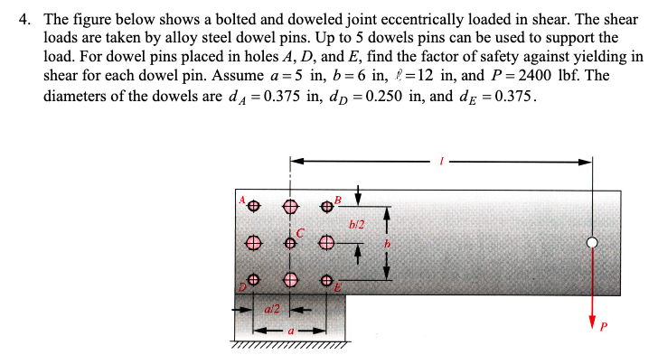 Solved The figure below shows a bolted and doweled joint | Chegg.com Solved The figure below shows a bolted and doweled joint | Chegg.com