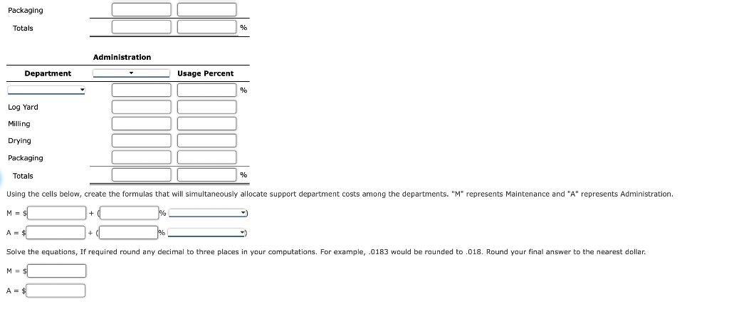 Solved instructed you to use the reciprocal services method. | Chegg.com