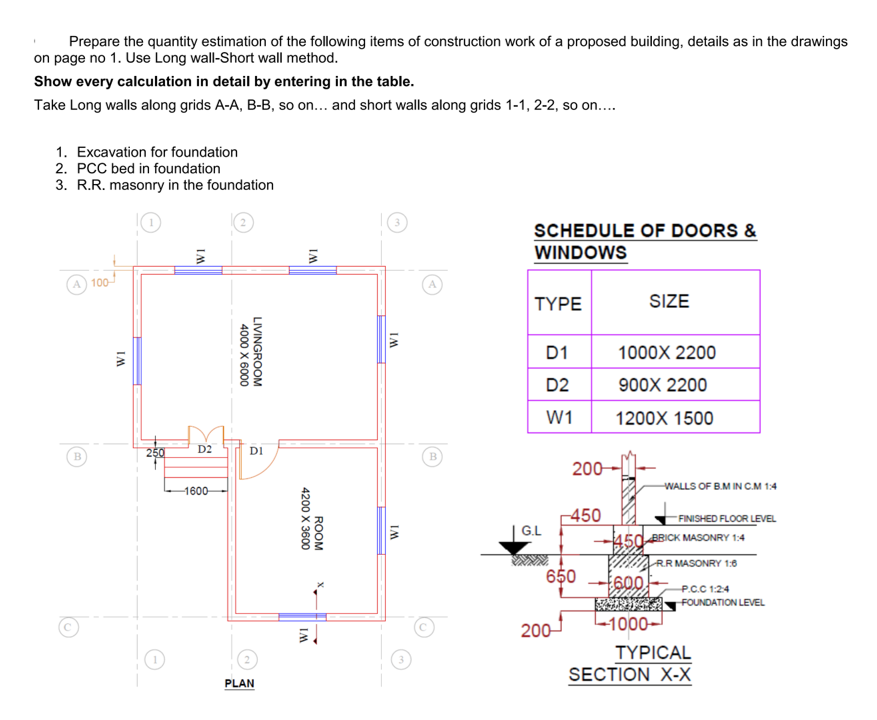 Solved Prepare the quantity estimation of the following | Chegg.com