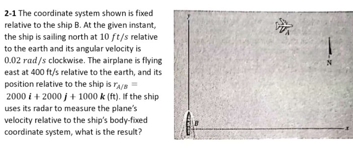 Solved 2-1 The coordinate system shown is fixed relative to | Chegg.com