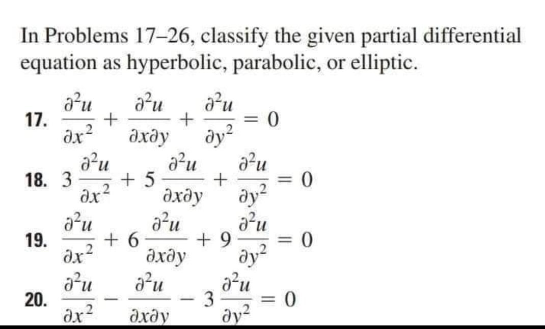 Solved In Problems 17-26, classify the given partial | Chegg.com Solved In Problems 17-26, classify the given partial | Chegg.com