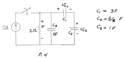 Solved Ver + C = 3F C2 = 3/2 F C + + C C3 2A V 232 Vcz C₂ = | Chegg.com