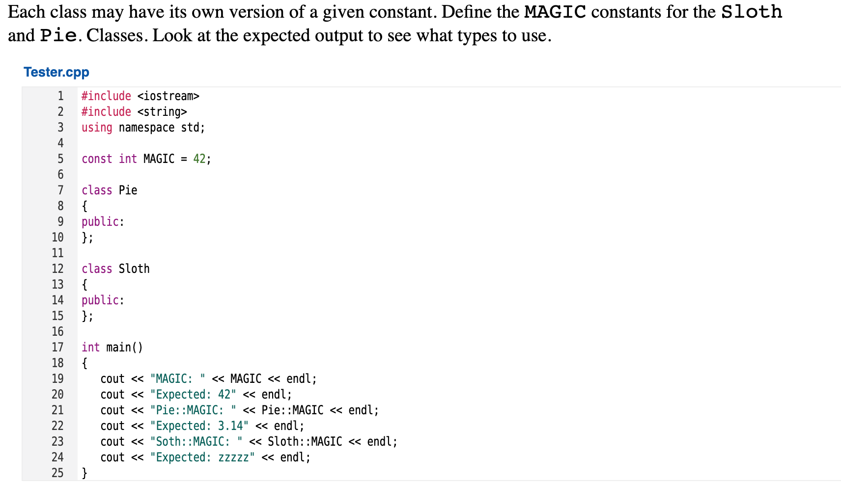 Solved Each class may have its own version of a given | Chegg.com
