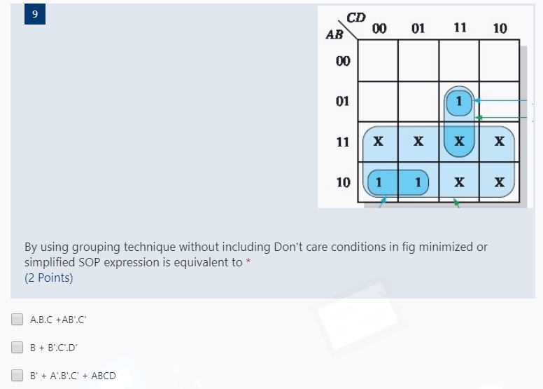 Solved 9 CD 00 AB 01 11 10 00 01 1 11 X X X 10 1 1) х х By | Chegg.com