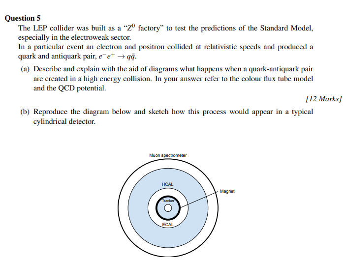Question 5 The LEP collider was built as a "Zº | Chegg.com