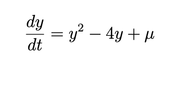 Solved dtdy=y2−4y+μ | Chegg.com