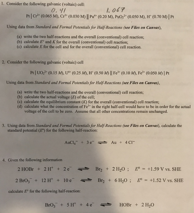 Solved 1. Consider the following galvanic (voltaic) cell: 0. | Chegg.com
