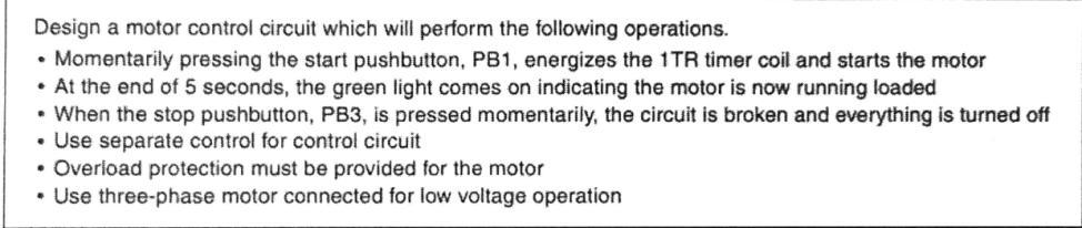 Solved Design a motor control circuit which will perform the | Chegg.com