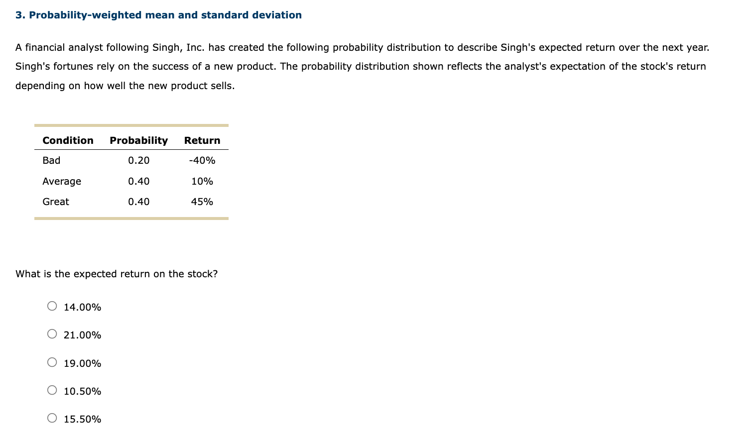 Solved 3. Probability-weighted mean and standard deviation A | Chegg.com
