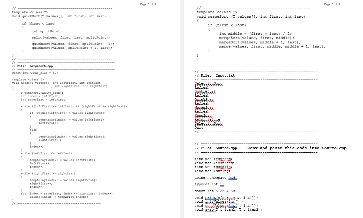Solved Page 1 of 9 Page 2 of 9 HW_11 - Sorts - Demonstrates | Chegg.com