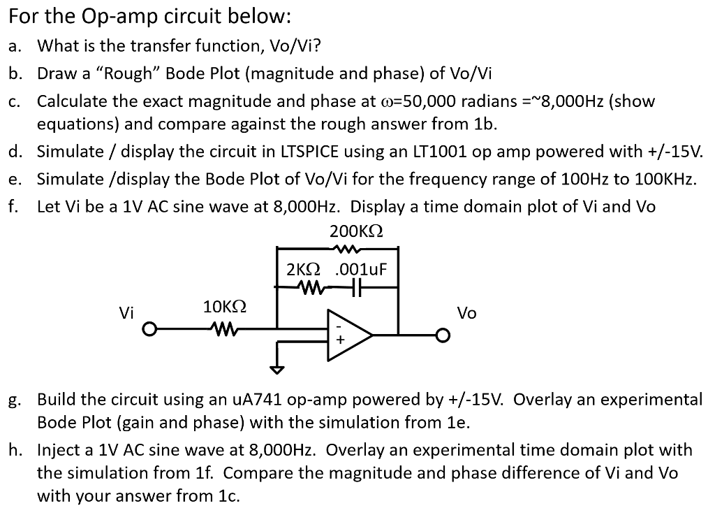 For the Op-amp circuit below: a. What is the transfer | Chegg.com