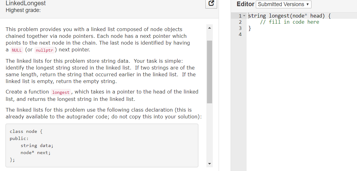 Solved LinkedLongest Highest grade: Editor Submitted | Chegg.com