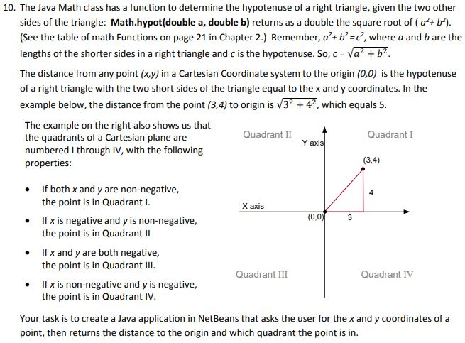 10. The Java Math class has a function to determine | Chegg.com