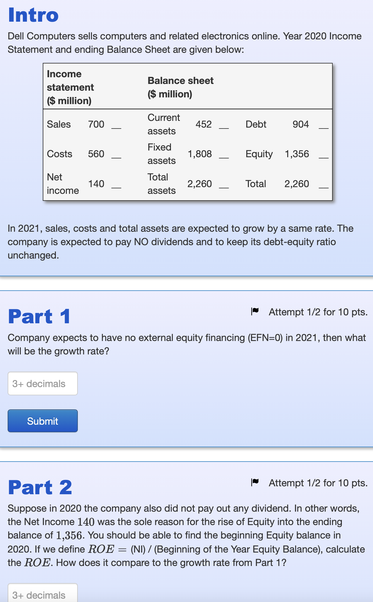 Intro Dell Computers sells computers and related | Chegg.com
