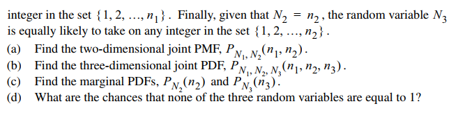 Solved 6.5 Suppose N1 is a discrete random variable equally | Chegg.com