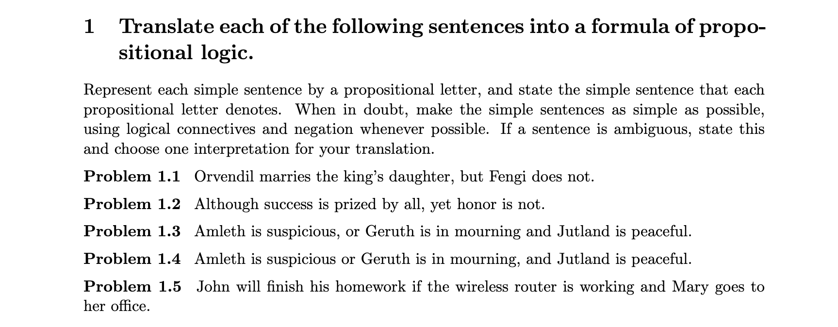 Solved 1 Translate each of the following sentences into a | Chegg.com