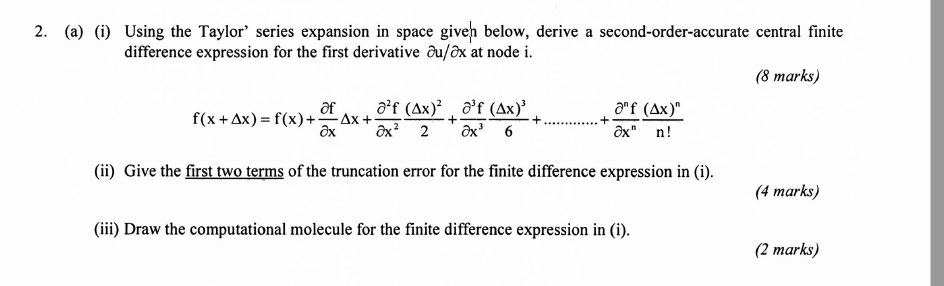 2. (a) (i) Using the Taylor' series expansion in | Chegg.com
