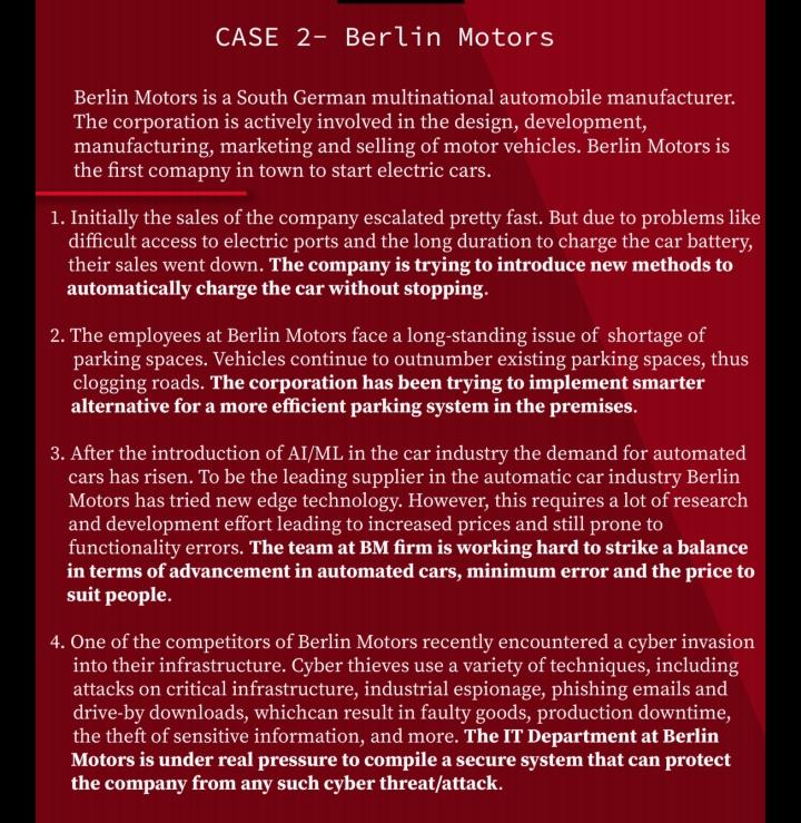 Solved CASE 2- Berlin Motors Berlin Motors is a South German | Chegg.com