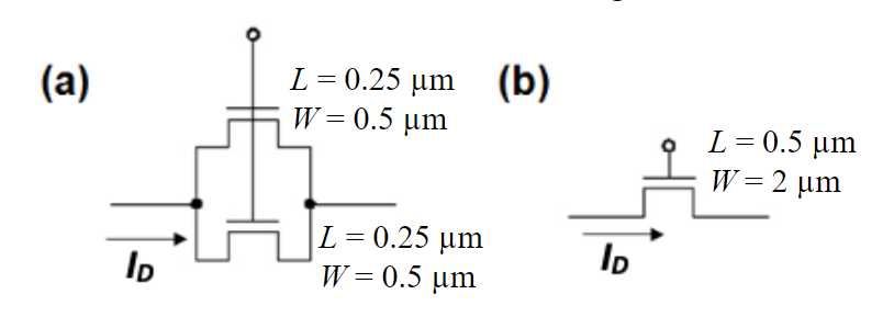 Solved Panel (a) shows two NMOS transistors connected in | Chegg.com