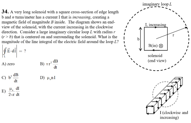 Solved imaginary loop 2 I, increasing ! 34. A very long | Chegg.com