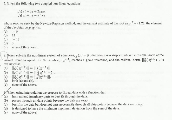 Solved 7. Given the following two coupled non-linear | Chegg.com