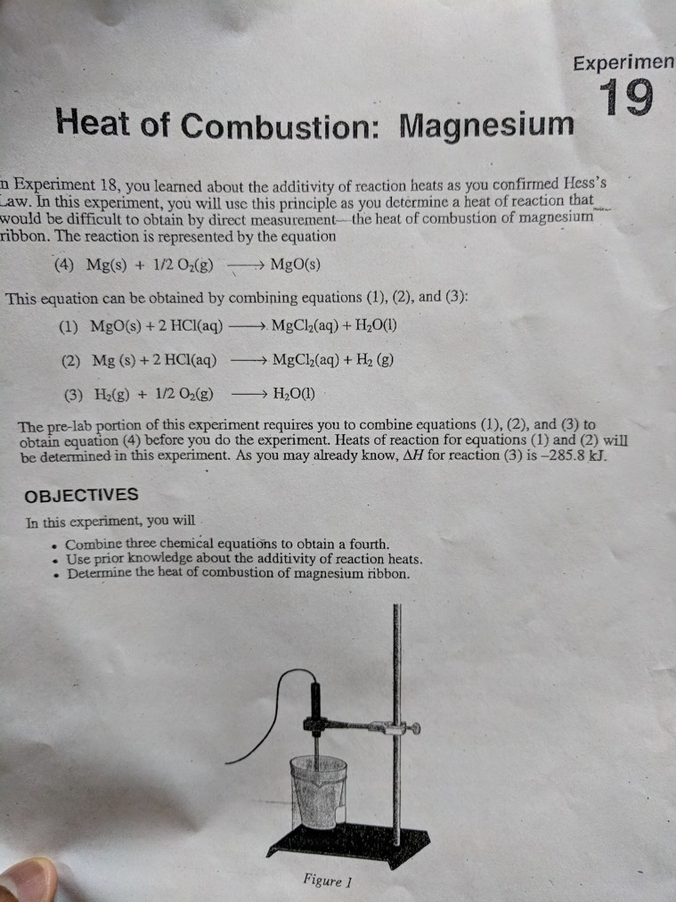 Solved Experiment 19 to DATA AND CALCULATIONS Reaction 1 | Chegg.com