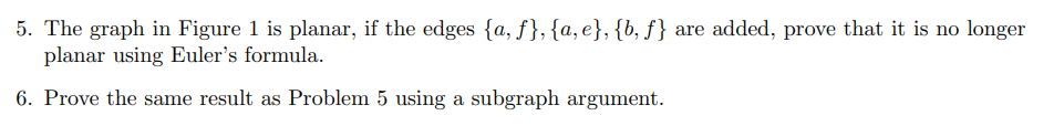 Solved 5. The graph in Figure 1 is planar, if the edges | Chegg.com