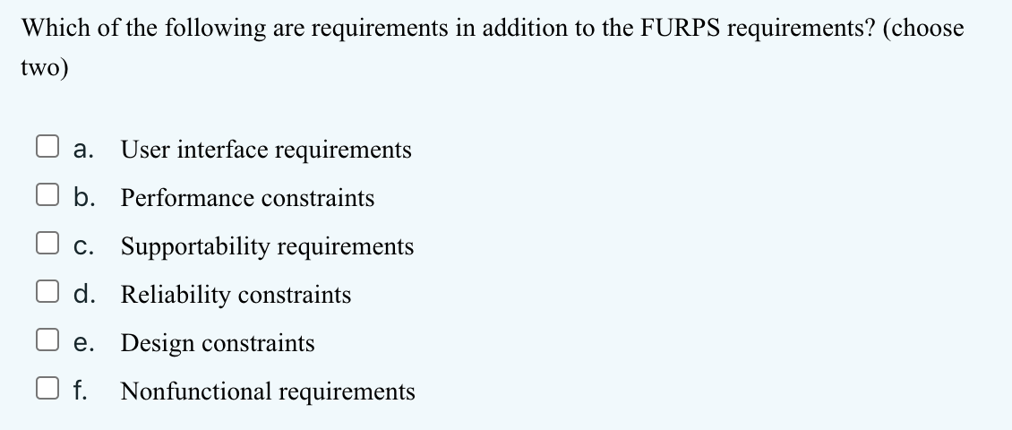 Solved Which of the following are requirements in addition | Chegg.com