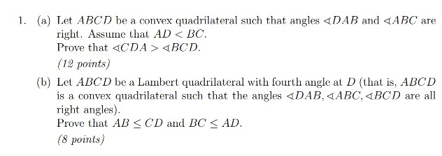 Solved (a) Let ABCD be a convex quadrilateral such that | Chegg.com
