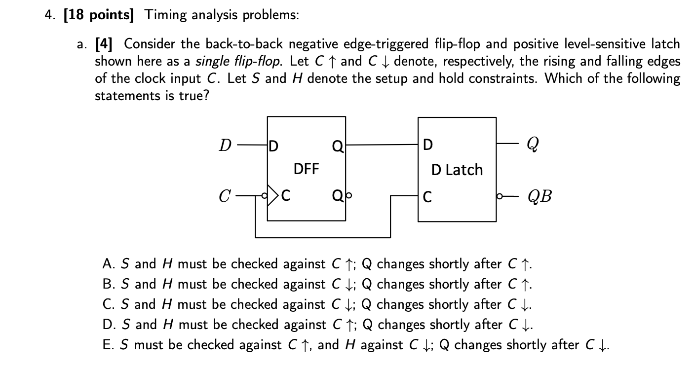 Solved Timing analysis problems: a. Consider the | Chegg.com