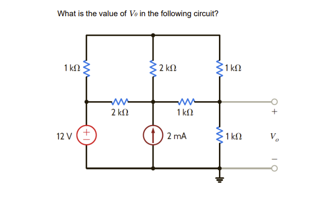 Solved What is the value of V0 in the following circuit? | Chegg.com