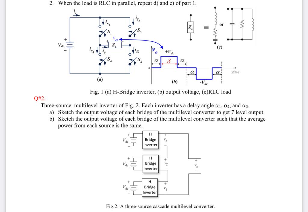 Solved 2. When the load is RLC in parallel, repeat d) and e) | Chegg.com