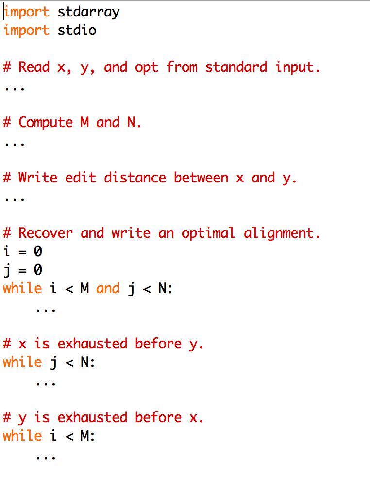 Problem 2. (Recovering the Alignment) Write a program | Chegg.com