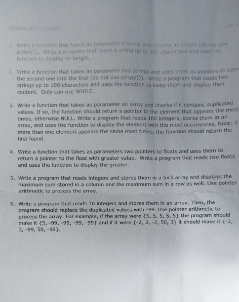 Solved GS1PGA (05/12019 1. Write a function that takes as | Chegg.com